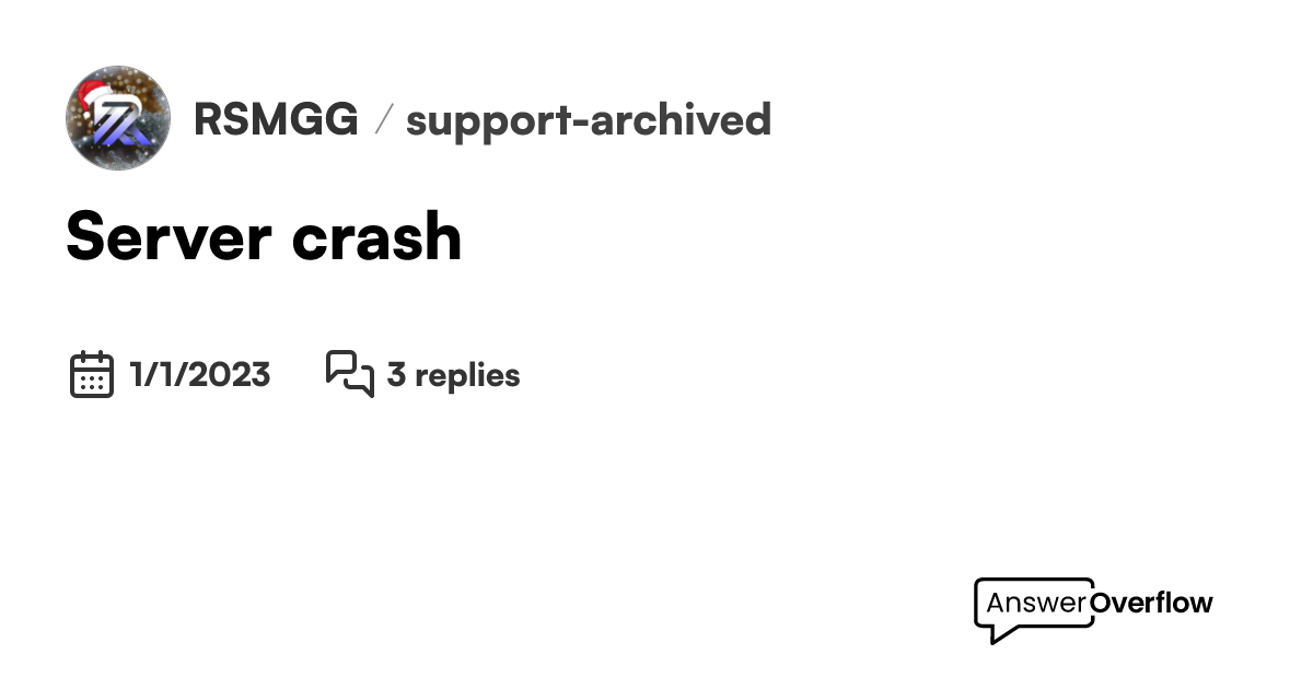 Server crash - RSM.GG