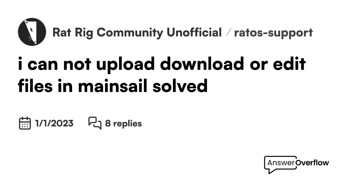 i can not upload, download or edit files in mainsail (solved) - Rat Rig Community [Unofficial]