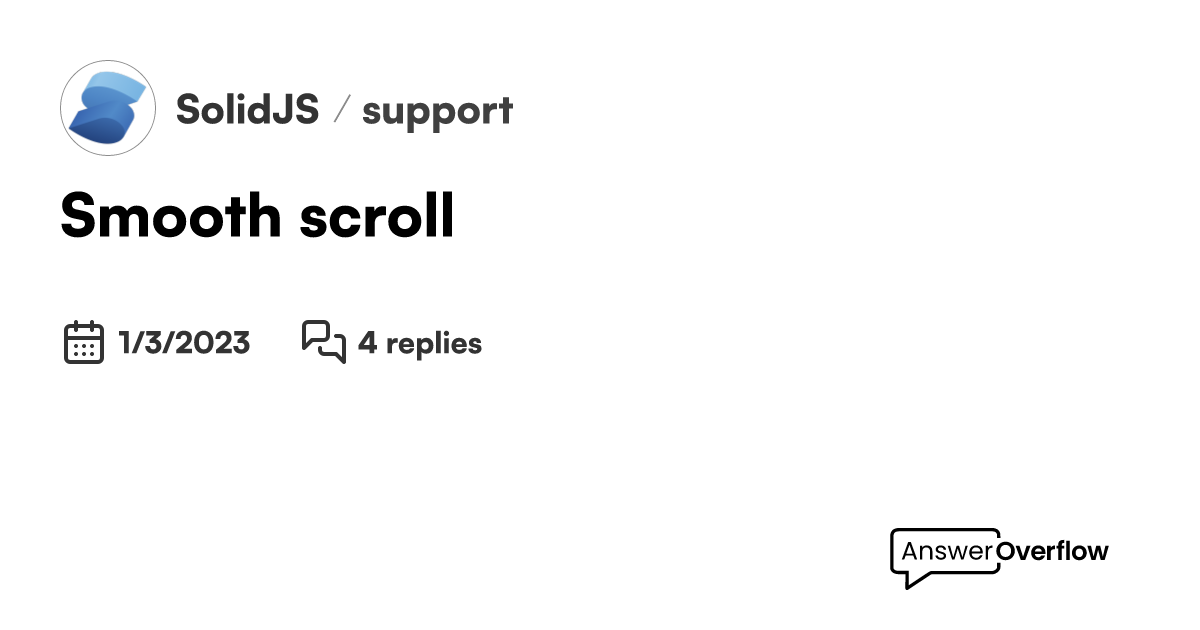 Smooth scroll - SolidJS