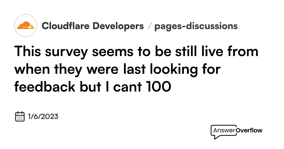 This survey seems to be still live from when they were last looking for feedback, but I can't ...