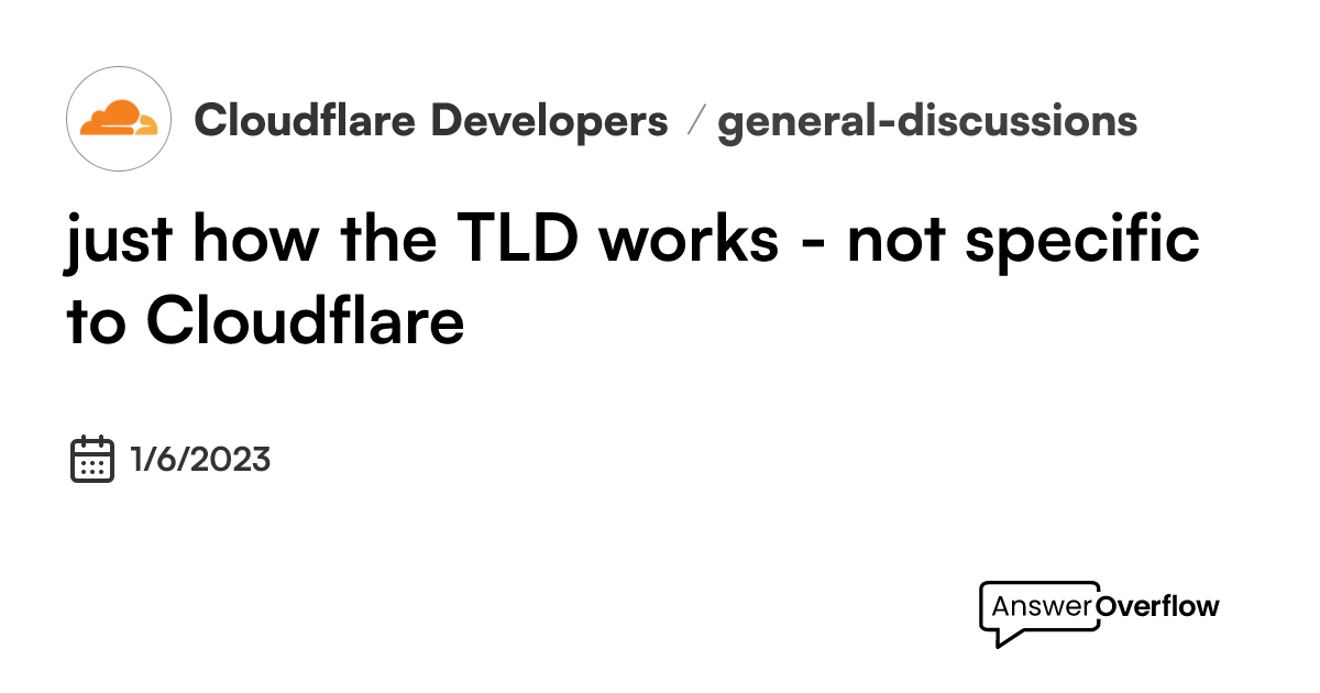 just how the TLD works - not specific to Cloudflare - Cloudflare Developers