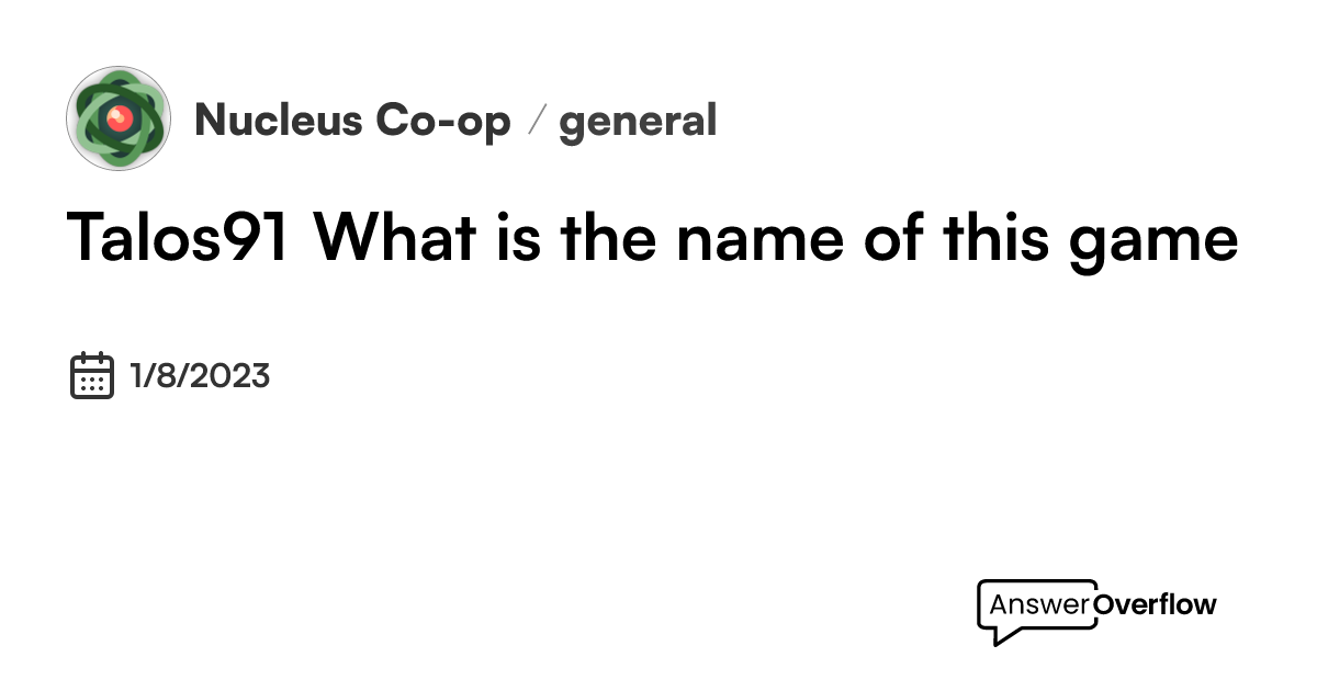 @Talos91 What is the name of this game? - Nucleus Co-op