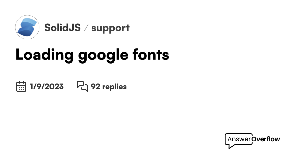 Loading google fonts - SolidJS