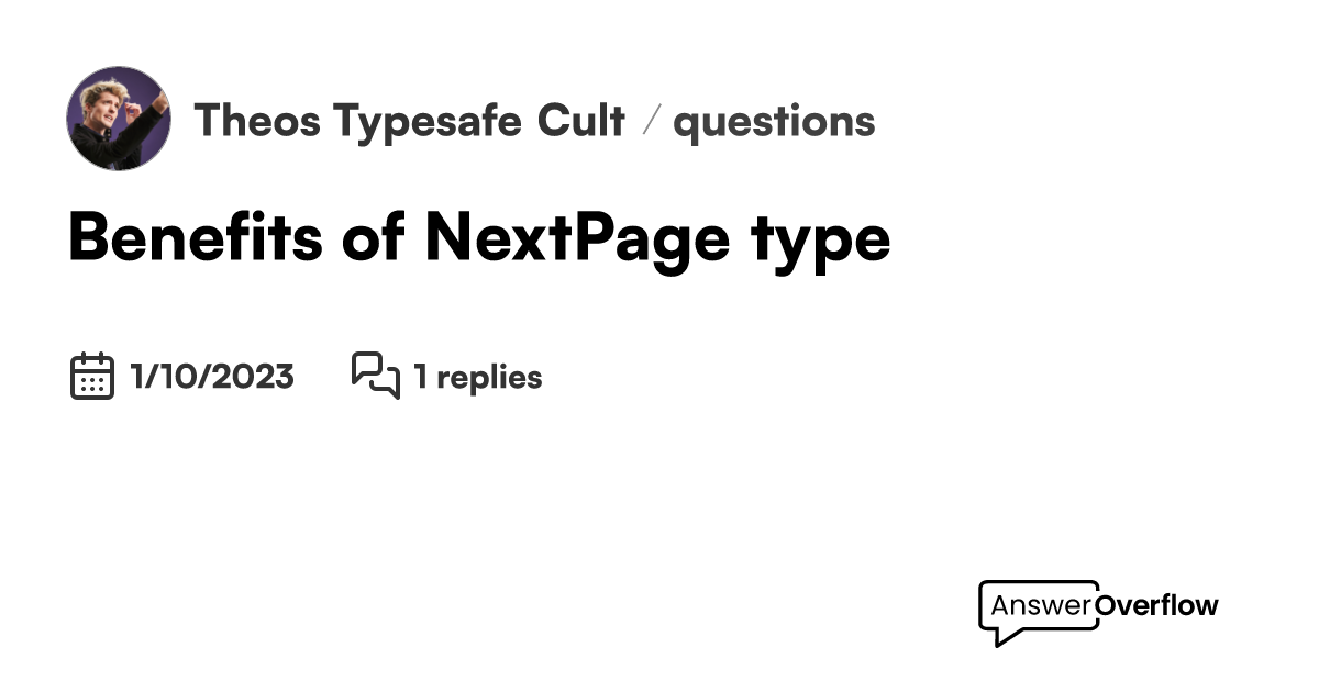 Benefits Of Nextpage Type Theos Typesafe Cult 