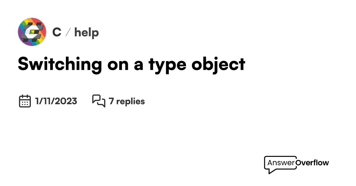 Switching on a type object - C#