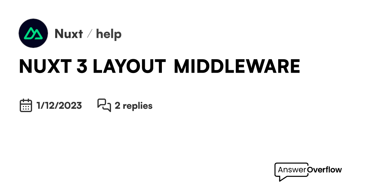 NUXT 3 LAYOUT MIDDLEWARE - Nuxt