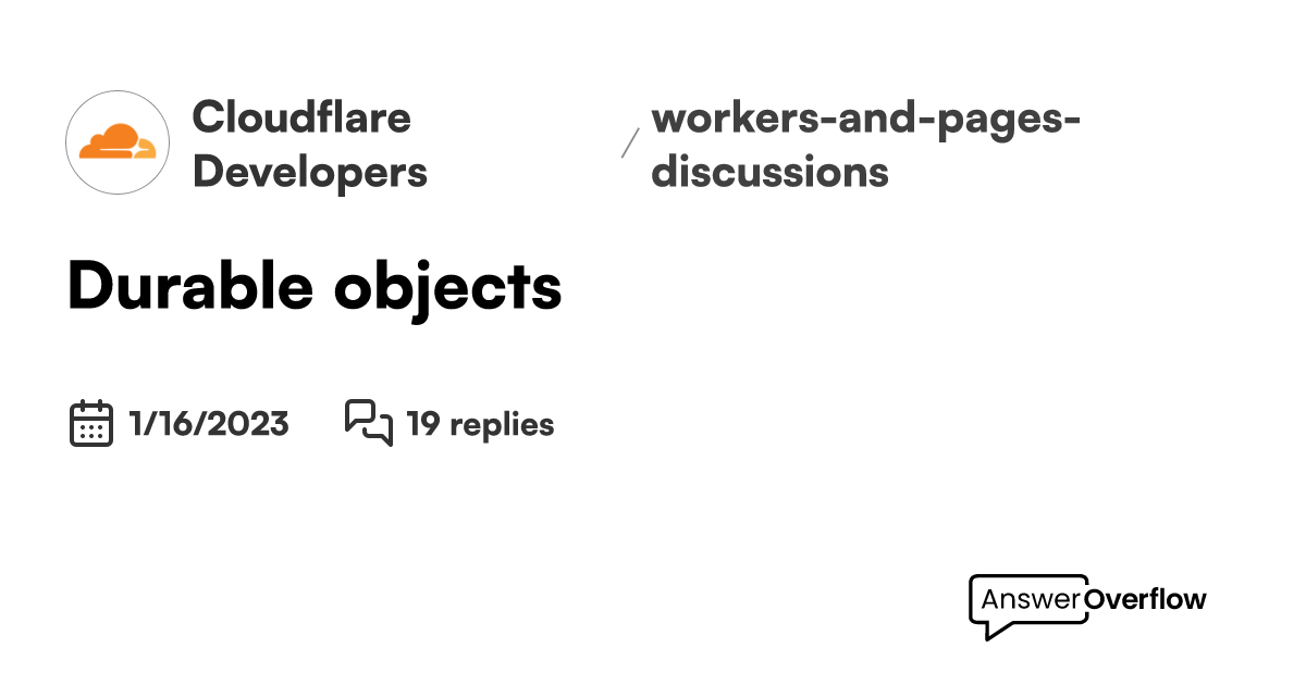 Durable objects - Cloudflare Developers