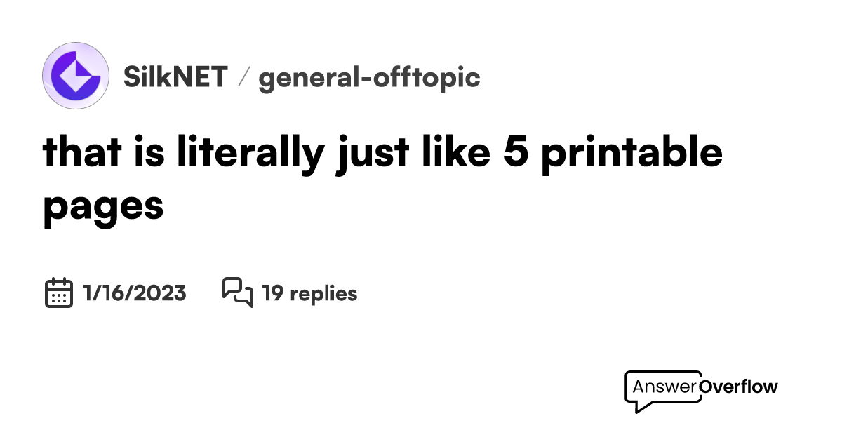 that is literally just like 5 printable pages - Silk.NET