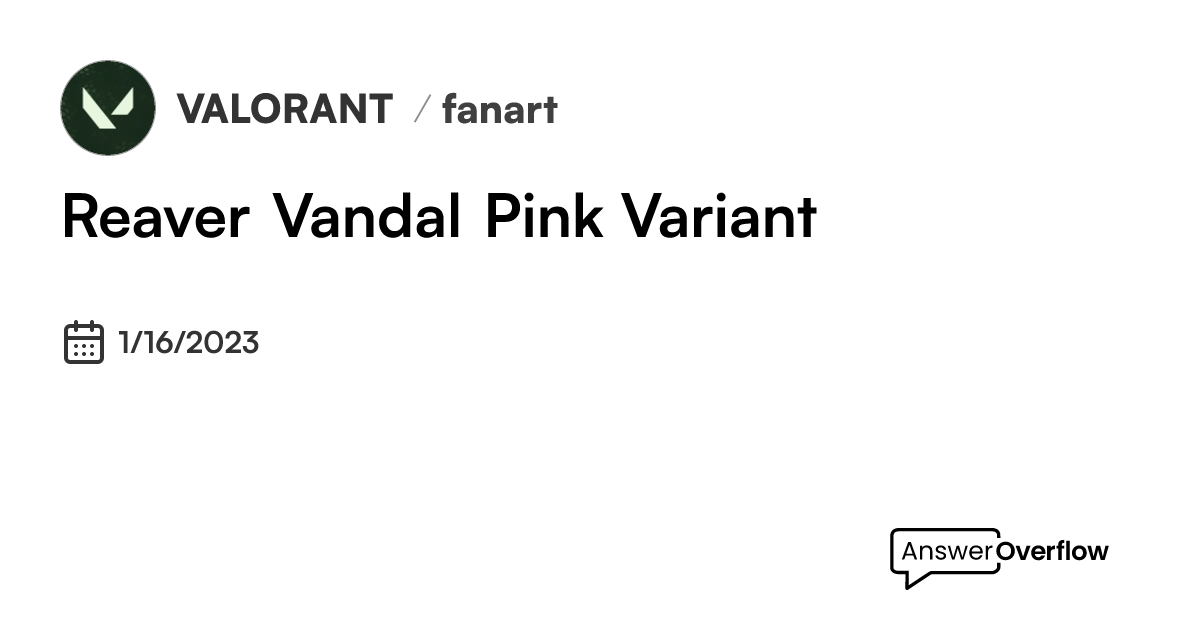 Reaver Vandal // Pink Variant - VALORANT