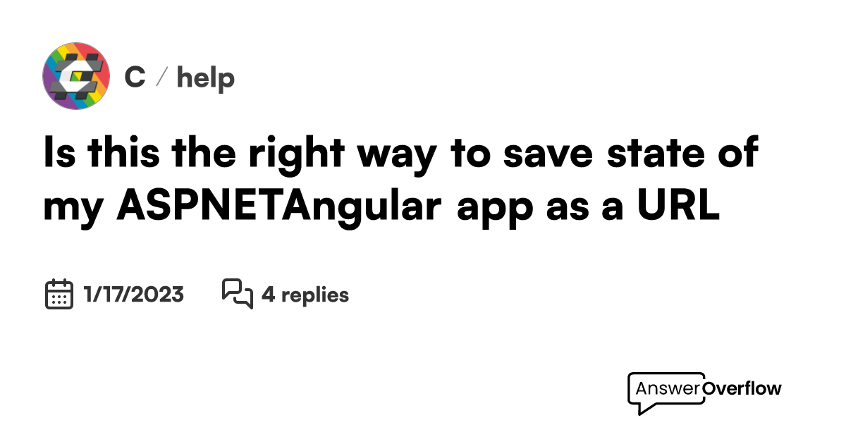 Is This The Right Way To Save State Of My Aspnetangular App As A Url