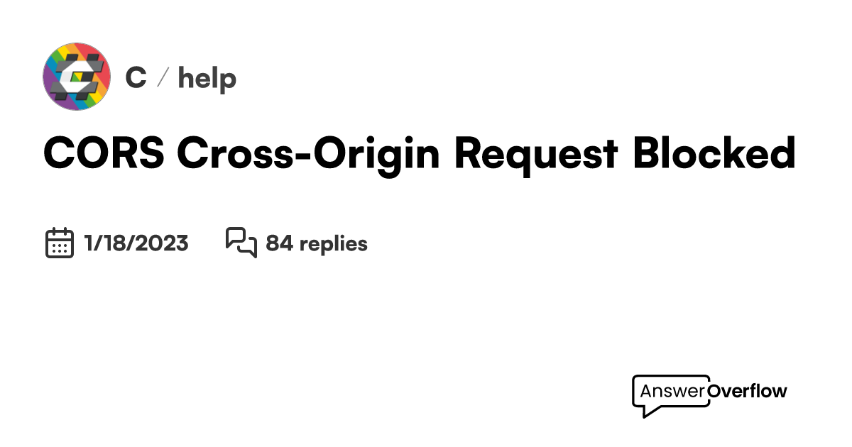 CORS: Cross-Origin Request Blocked - C#