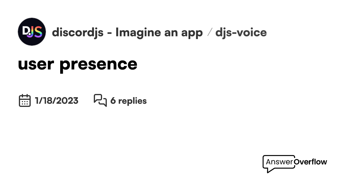 user presence - discord.js - Imagine an app
