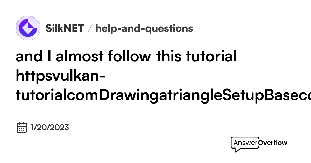 and I almost follow this tutorial: https://vulkan-tutorial.com/Drawing ...