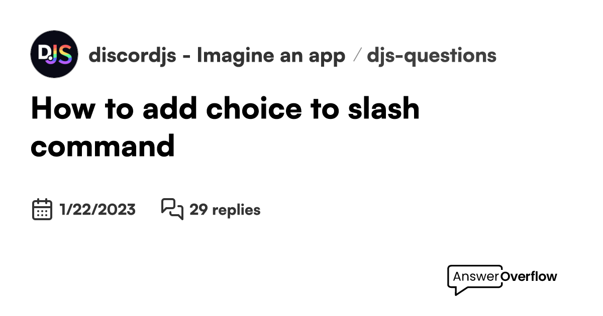 How to add choice to slash command? - discord.js - Imagine an app