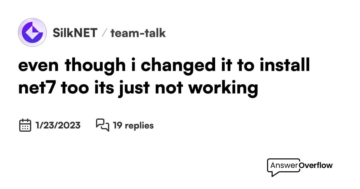 even though i changed it to install net7 too its just *not* working - Silk.NET