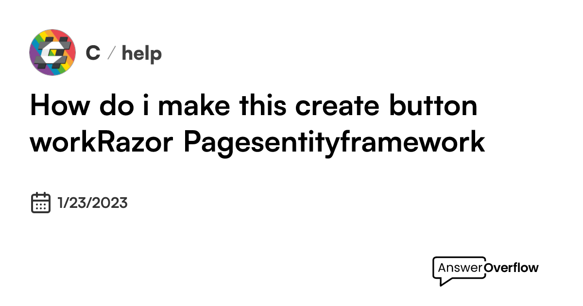 How do i make this create button work?(Razor Pages,entityframework) - C#