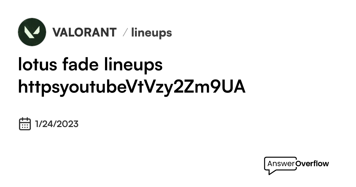lotus fade lineups https://youtu.be/VtVzy2Zm9UA - VALORANT