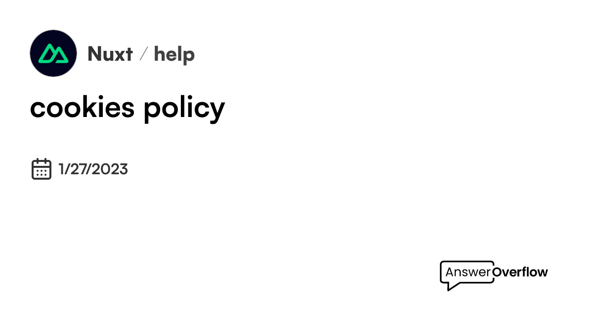 cookies policy? - Nuxt