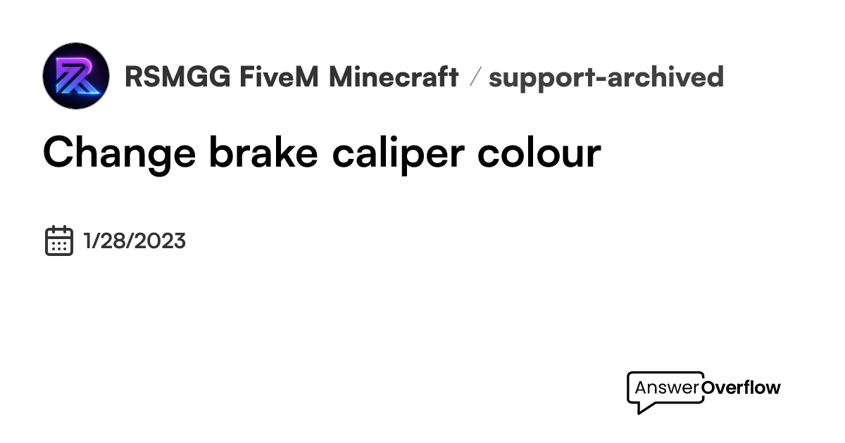 Change brake caliper colour - RSM.GG