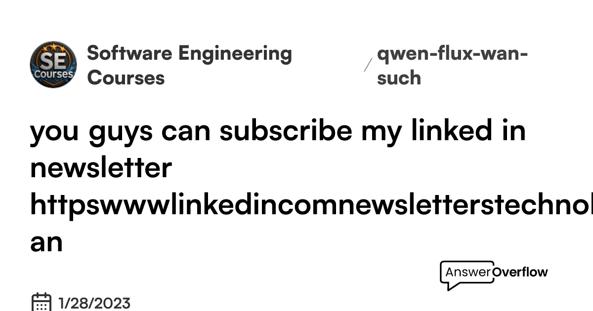 you guys can subscribe my linked in newsletter : https://www.linkedin.com/newsletters/technology ...