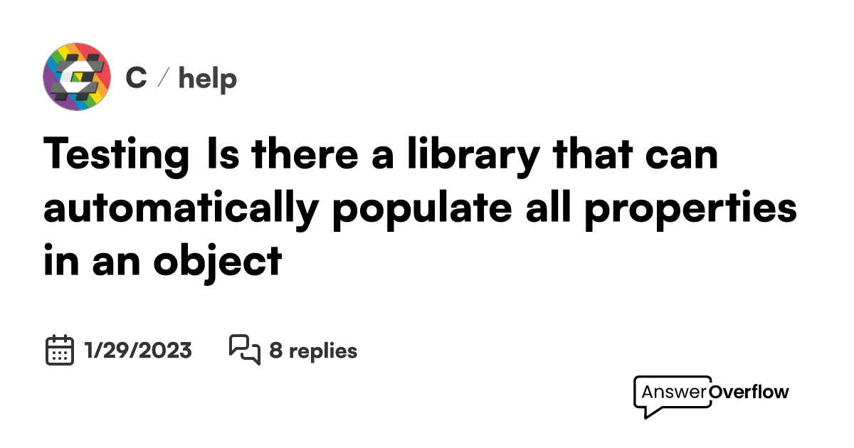 Testing Is There A Library That Can Automatically Populate All Properties In An Object C