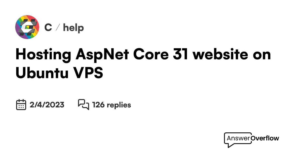 Hosting Asp.Net Core 3.1 website on Ubuntu VPS - C#