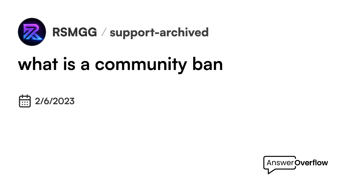 what is a community ban? - RSM.GG