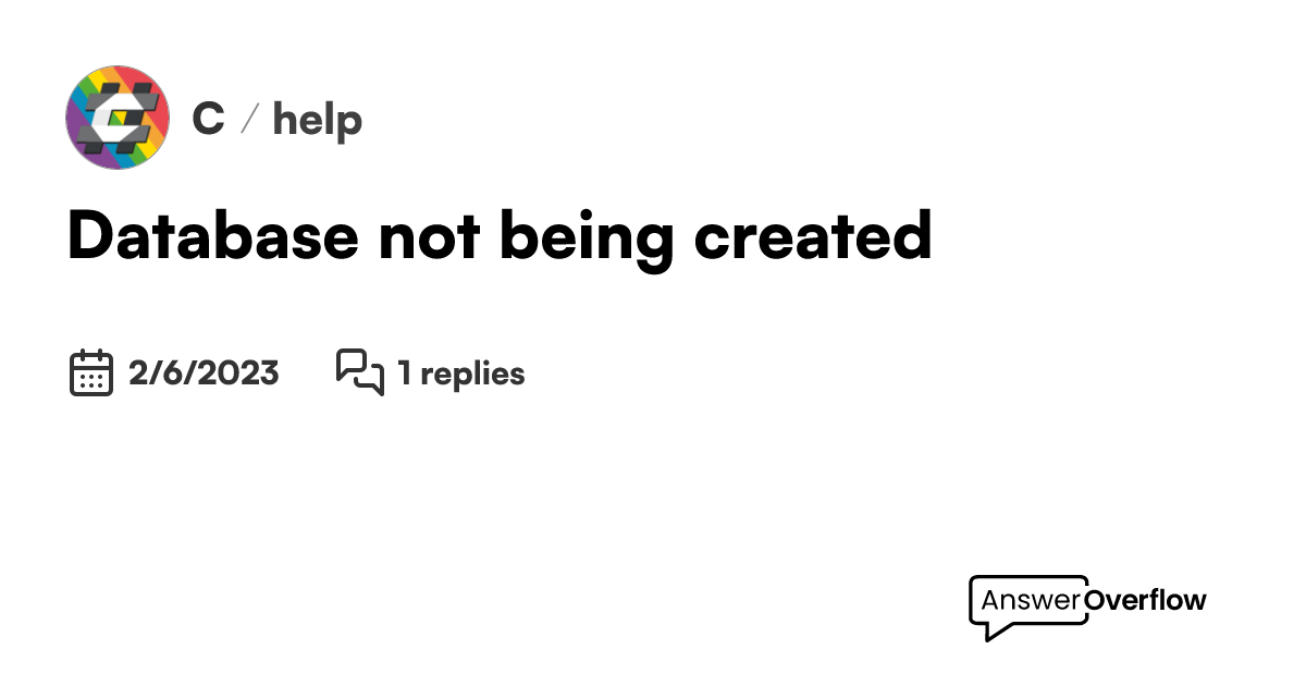 Database not being created - C#