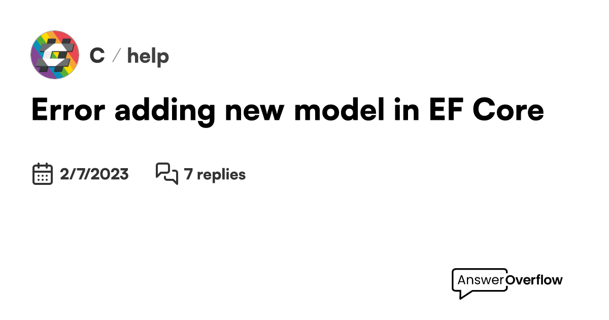 Error Adding New Model In Ef Core C