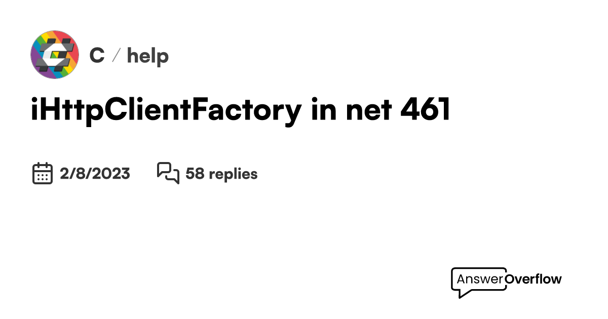 iHttpClientFactory in net 461 - C#
