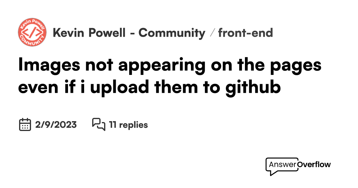 Images not appearing on the pages, even if i upload them to github. - Kevin Powell - Community