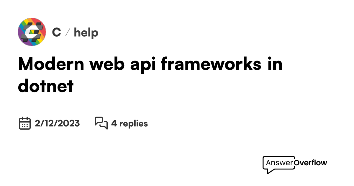 Modern web api frameworks in dotnet - C#