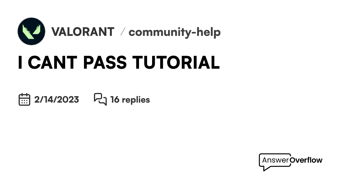 I CANT PASS TUTORIAL - VALORANT