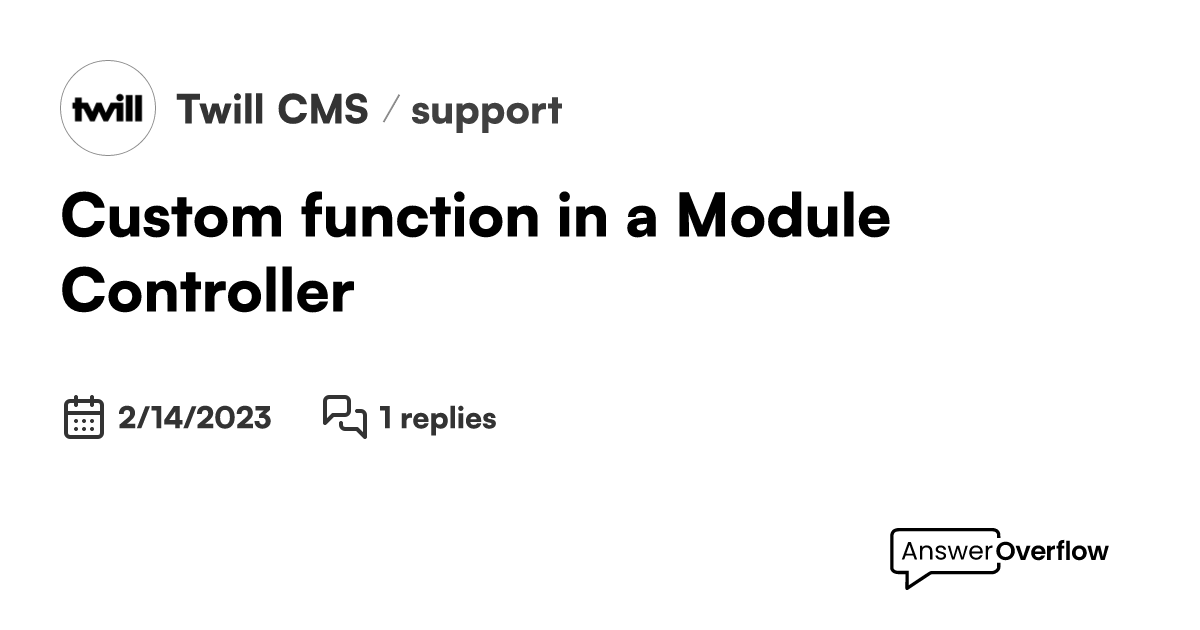 Custom function in a Module Controller - Twill CMS