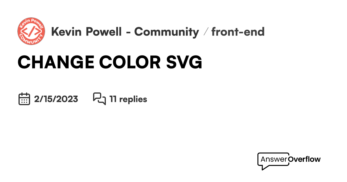 CHANGE COLOR SVG - Kevin Powell - Community