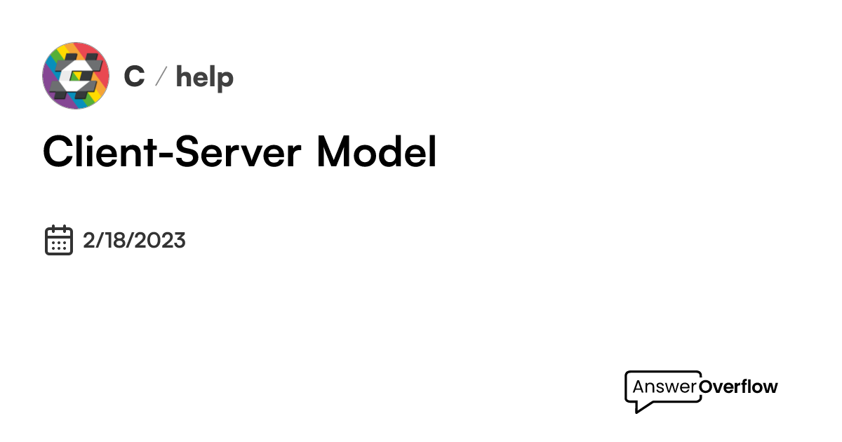 Client-Server Model - C#