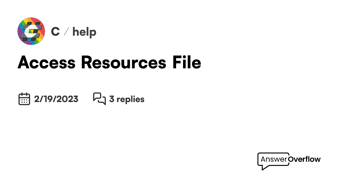 Access Resources File - C#