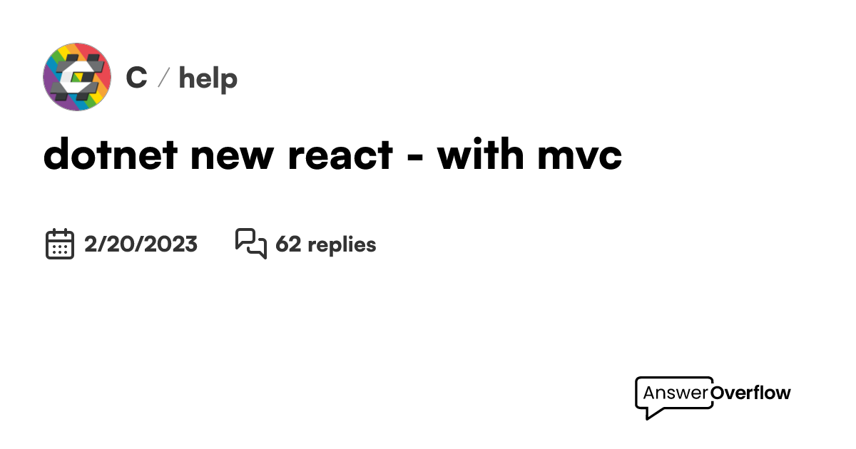 dotnet new react - with mvc? - C#