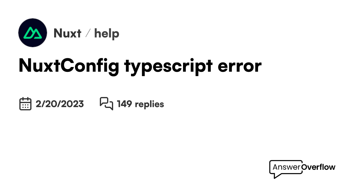 NuxtConfig typescript error - Nuxt