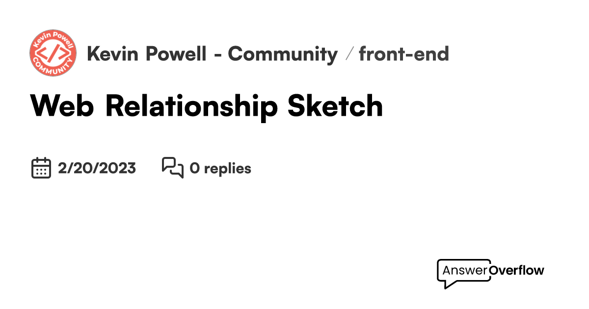 Web Relationship Sketch. - Kevin Powell - Community