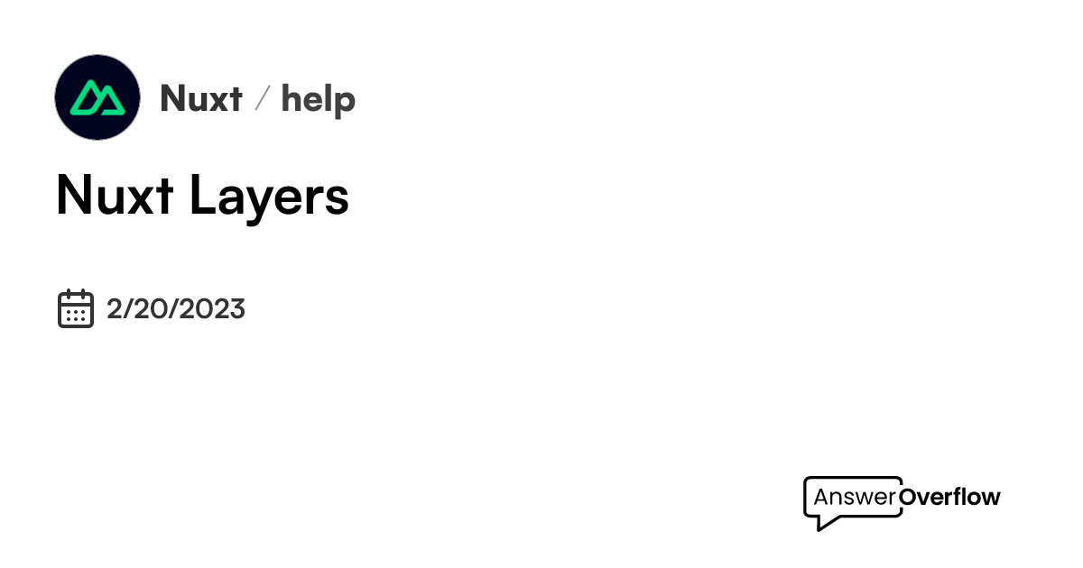 Nuxt Layers - Nuxt