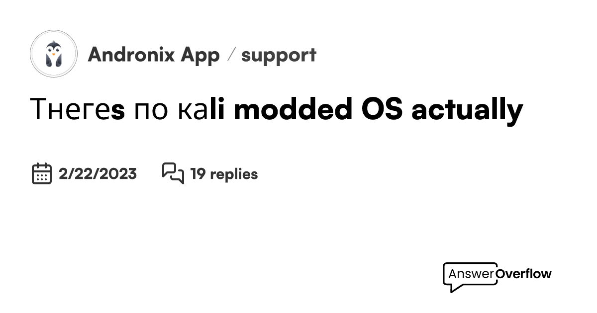 Тнеге's по каli modded OS actually))) - Andronix App