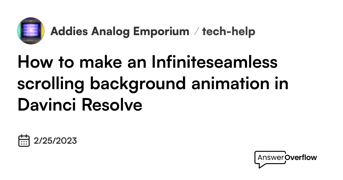 How to make an Infinite/seamless scrolling background animation in ...
