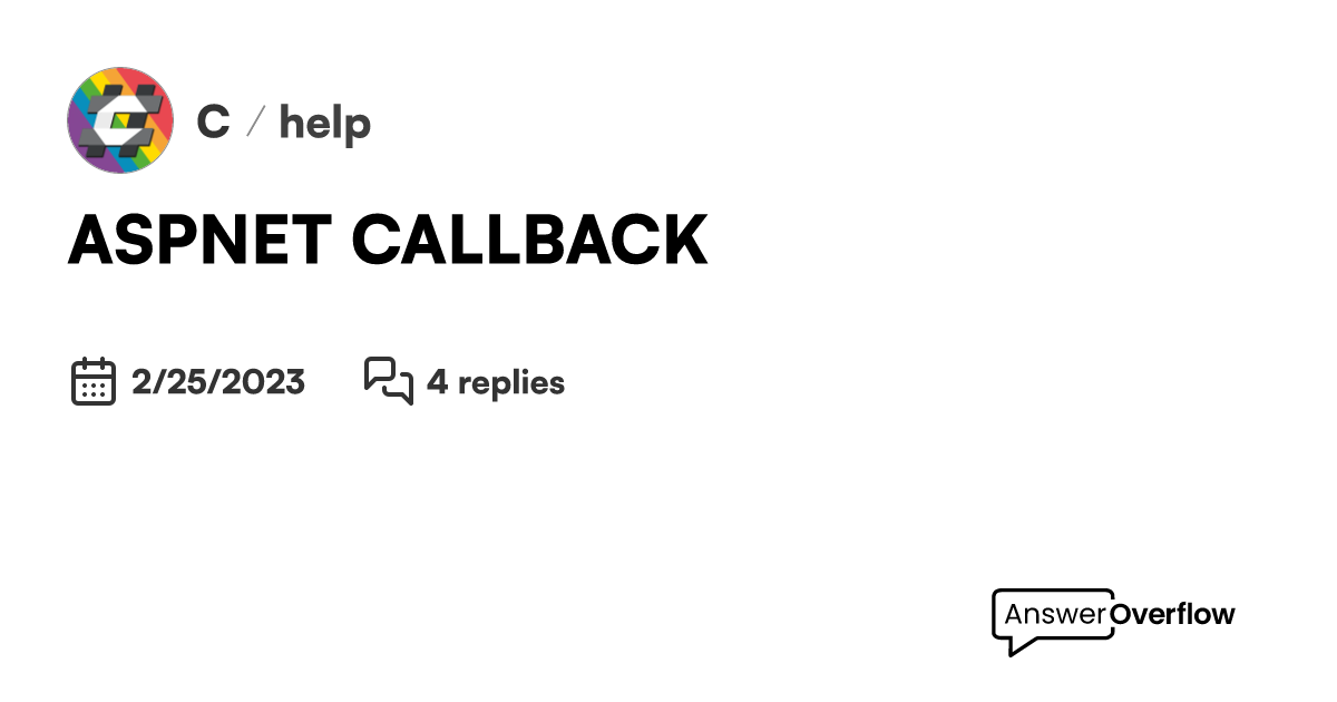 ASP.NET CALLBACK - C#