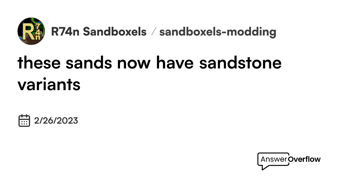 these sands now have sandstone variants - 🍂 R74n / Sandboxels