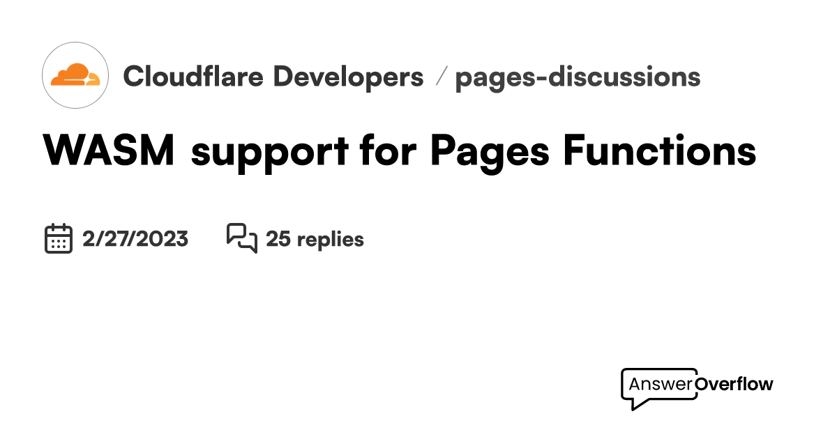 WASM support for Pages Functions - Cloudflare Developers