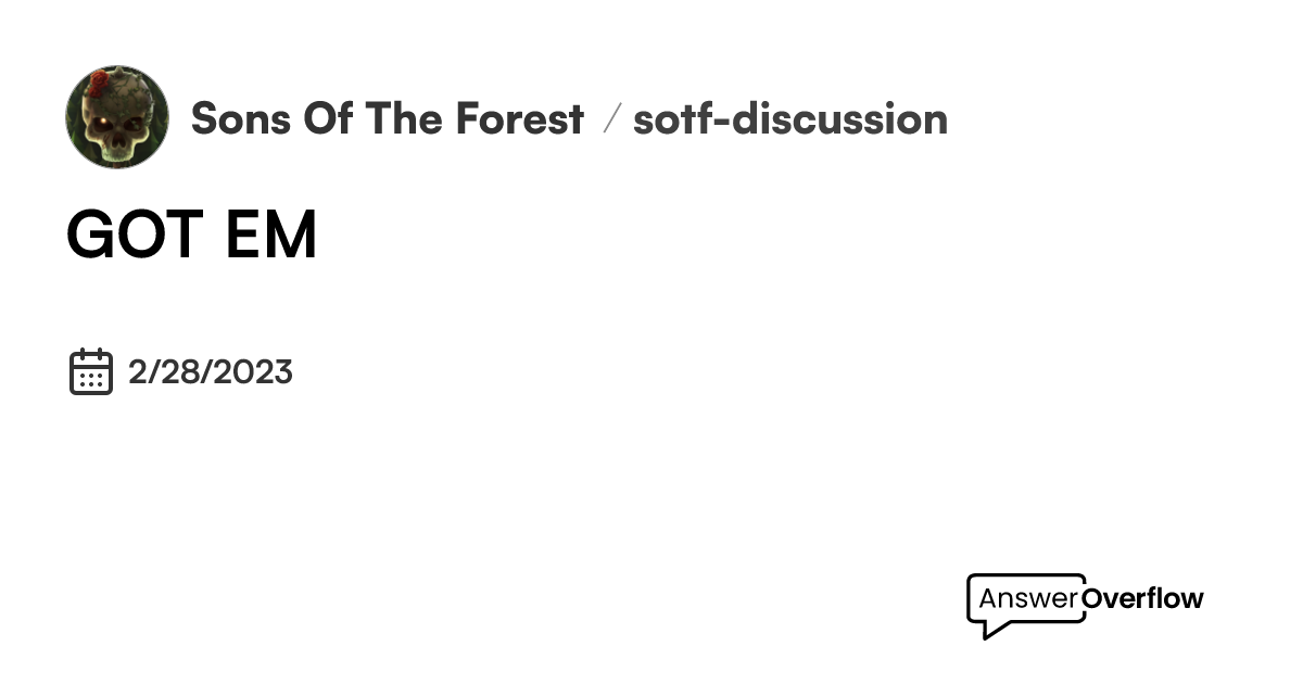 GOT 'EM - Sons Of | The Forest