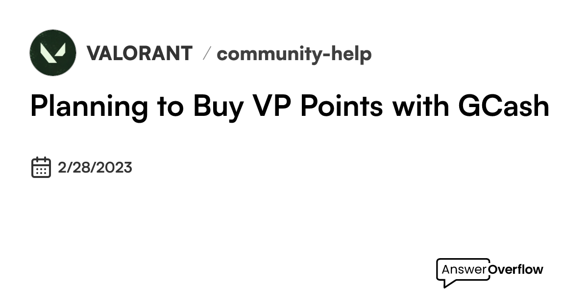 Planning to Buy VP Points with GCash - VALORANT