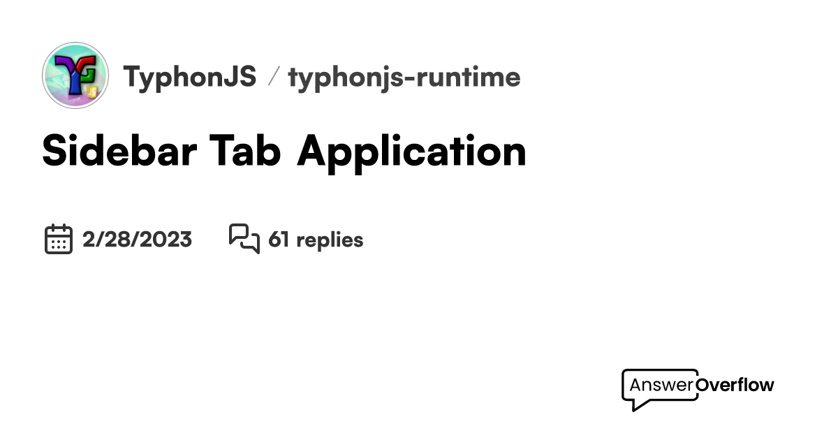 Sidebar Tab Application - TyphonJS