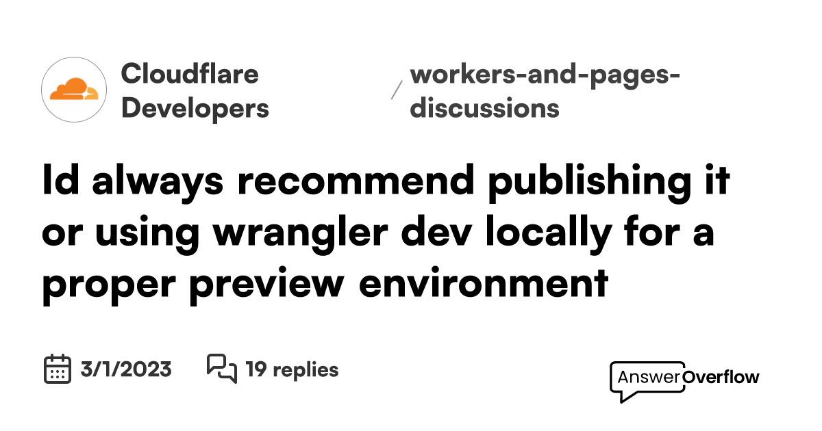 I'd always recommend publishing it or using `wrangler dev` locally for a proper preview ...